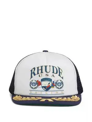 Rhude Embroidery Baseball Cap - White