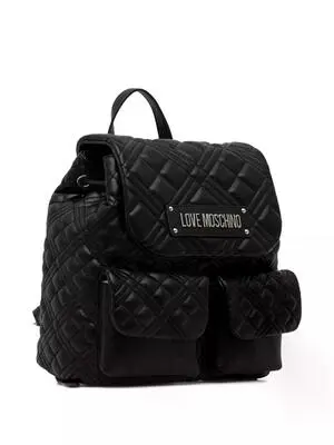 Moschino Quilted Backpack With Logo Detail