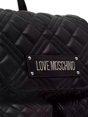 Moschino Quilted Backpack With Logo Detail