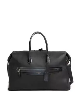 Santoni Grained Leather Double-zip Tote Bag - Black