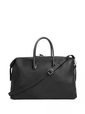 Santoni Grained Leather Double-zip Tote Bag - Black