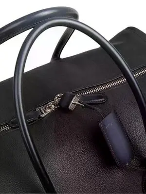 Santoni Grained Leather Double-zip Tote Bag - Black