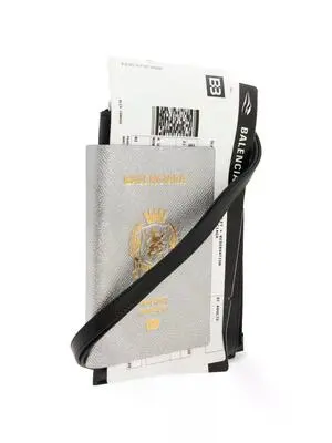 Balenciaga Passport-motif Leather Phone Holder