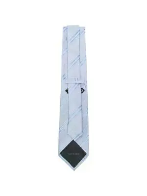 TOM FORD Striped Tie - Blue