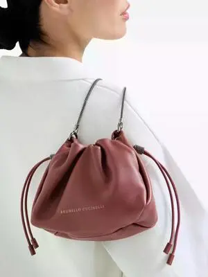Brunello Cucinelli Mini Mellow Bucket Bag - Red