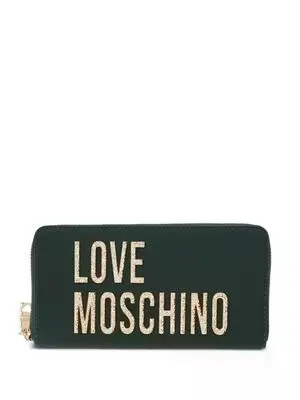 Moschino Logo-lettering Wallet - Green