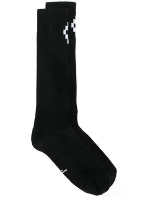 COUNTY OF MILAN Knitted Logo Socks - Black