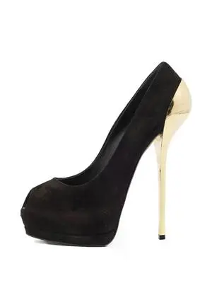 GIUSEPPE ZANOTTI Suede Platform Peep-toe Pumps