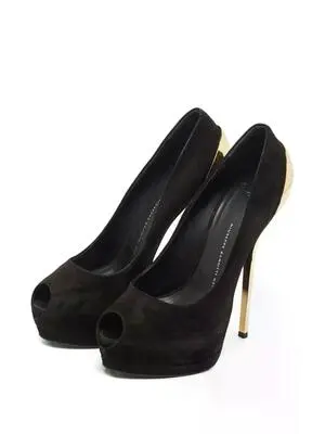 GIUSEPPE ZANOTTI Suede Platform Peep-toe Pumps