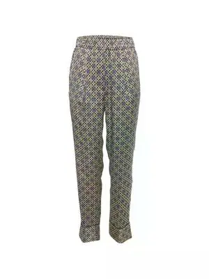 Sandro Floral Satin Straight Trousers