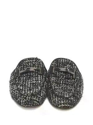 TOD'S Double T Tweed Mules