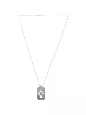 Chrome Hearts Dagger Dog Tag Pendant Necklace - Silver