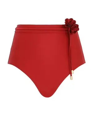 Zimmermann High-waist Bikini Bottom With Floral Detail - Red