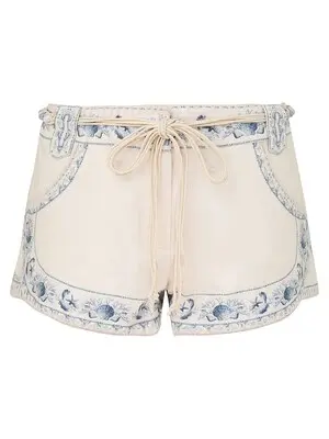 Zimmermann Mini Shorts Wanderlust - Ivory