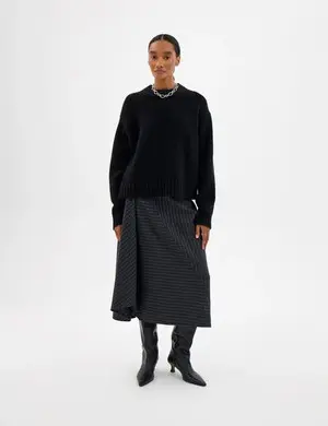HUSH Cora Relaxed Chunky Cashmere Sweater - Black