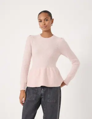 HUSH Wool Blend Peplum Top