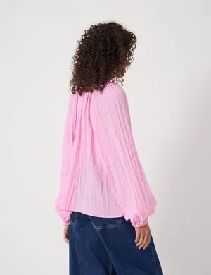 HUSH Ruffled Long Sleeve Blouse