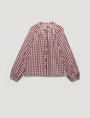 HUSH Elsa Gathered Gingham Beach Shirt