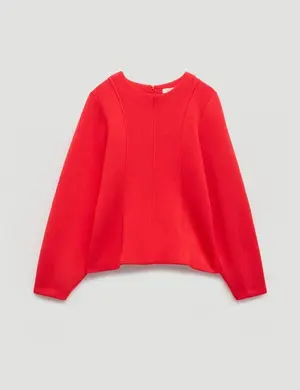 HUSH Seam Detail Smart Jersey Top - Bright Red