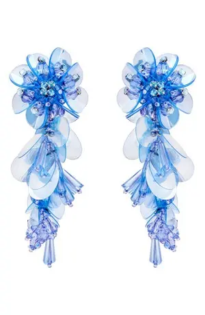 Oscar De La Renta Bouquet Tassel Drop Earrings - Sky