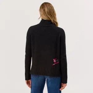 Krimson Klover Janica Embroidered Skiers Sweater - Black