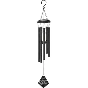 GLITZHOME 38"h Metal Windchime - Black