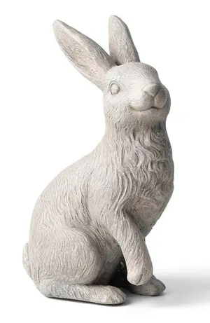 GLITZHOME 18"h Mgo Sitting Rabbit Garden Statue