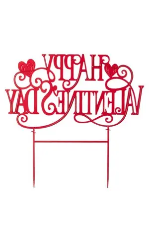 GLITZHOME 23.25"h Metal Happy Valentine's Day Yard Stake