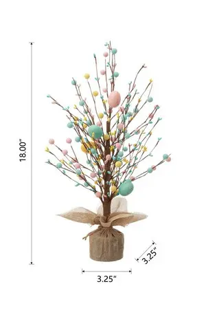 GLITZHOME 18"h Easter Egg Table Tree Decor - Blue