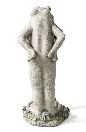 GLITZHOME 15.25"h Resin Kissing Frogs Statue