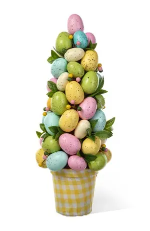 GLITZHOME 16"h Easter Egg Table Tree Decor - Blue