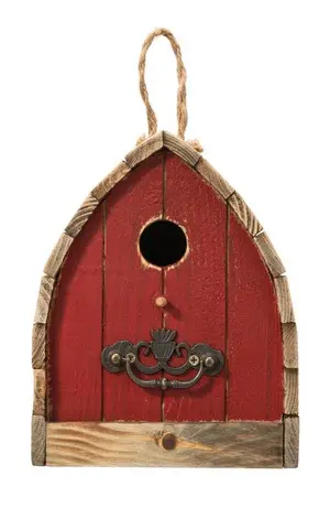 GLITZHOME 8.5"h Washed Distressed Solid Wood Birdhouse