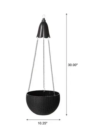 GLITZHOME Set Of 2 Solar Lighted Hanging Plastic Basket Planters