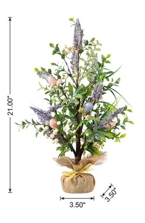 GLITZHOME 21"h Easter Egg & Lavender Table Tree Decor
