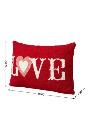 GLITZHOME 18"l Valentine's Hooked Love Pillow