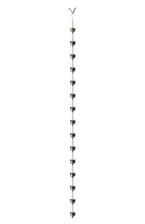 GLITZHOME 8.5ft 15-piece Faux Copper Lotus Shaped Rain Chain With V-shaped Gutter Clip - Brown
