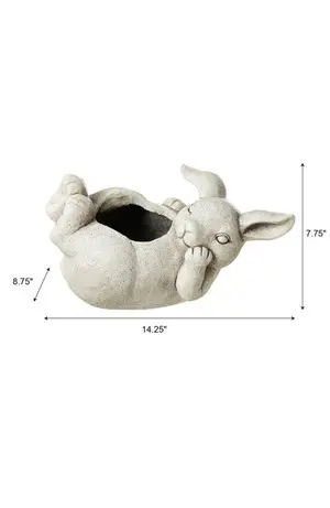 GLITZHOME Mgo Lying Bunny Rabbit Statue Planter Easter Decor