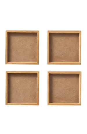 GLITZHOME 4"h Set Of 4 Valentine's Wooden Block Table Decor