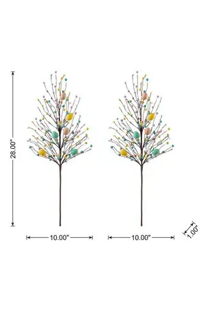 GLITZHOME Set Of 2 28"h Easter Berries & Eggs & Leaves Picks - Blue