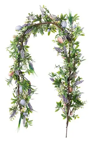 GLITZHOME 72"l Easter Egg & Lavender Garland