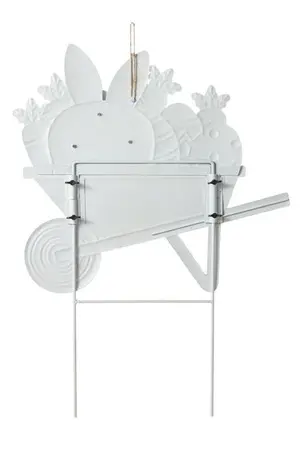 GLITZHOME 24"h Easter Metal Wheel Barrow Yard Stake
