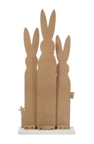GLITZHOME Easter Wooden Bunny Family Porch Decor - Blue