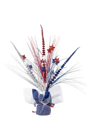 GLITZHOME 21"h Patriotic Americana Stars And Heather Table Tree