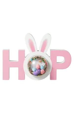 GLITZHOME 10"l Easter Wooden Hop Table Decor - Pink