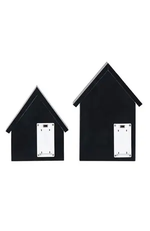 GLITZHOME Set Of 2 Lighted Halloween Wooden House-shaped Table Decor