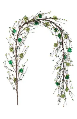 GLITZHOME 72"l St. Patrick's Shamrock Garland - Green