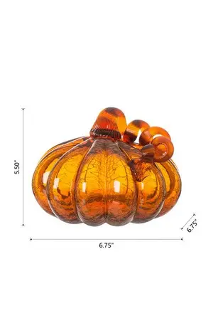 GLITZHOME Fall Multi-style Glass Pumpkins - Brown
