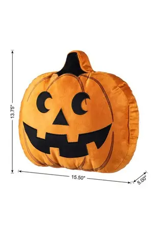 GLITZHOME Fall And Halloween Fabric Double Sided Pumpkin Pillow