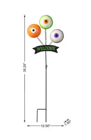 GLITZHOME Halloween Metal Welcome Spring Eyeballs Yard Stake