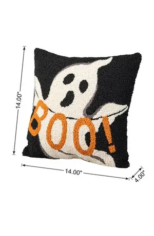 GLITZHOME Hooked Halloween Ghost Boo Pillow